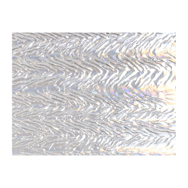 Bullseye - Clear, Granite, Herringbone Ripple, Irid #001101-HR71